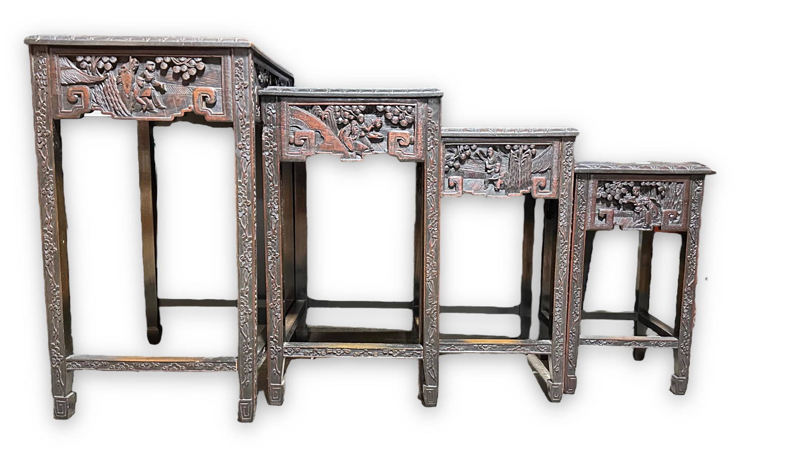 (4) Vintage Chinese Nesting Tables Auction