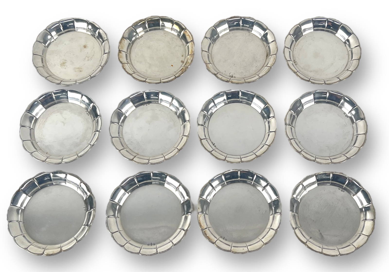 (12) Wmf Silver Plate Wine Coasters Auction