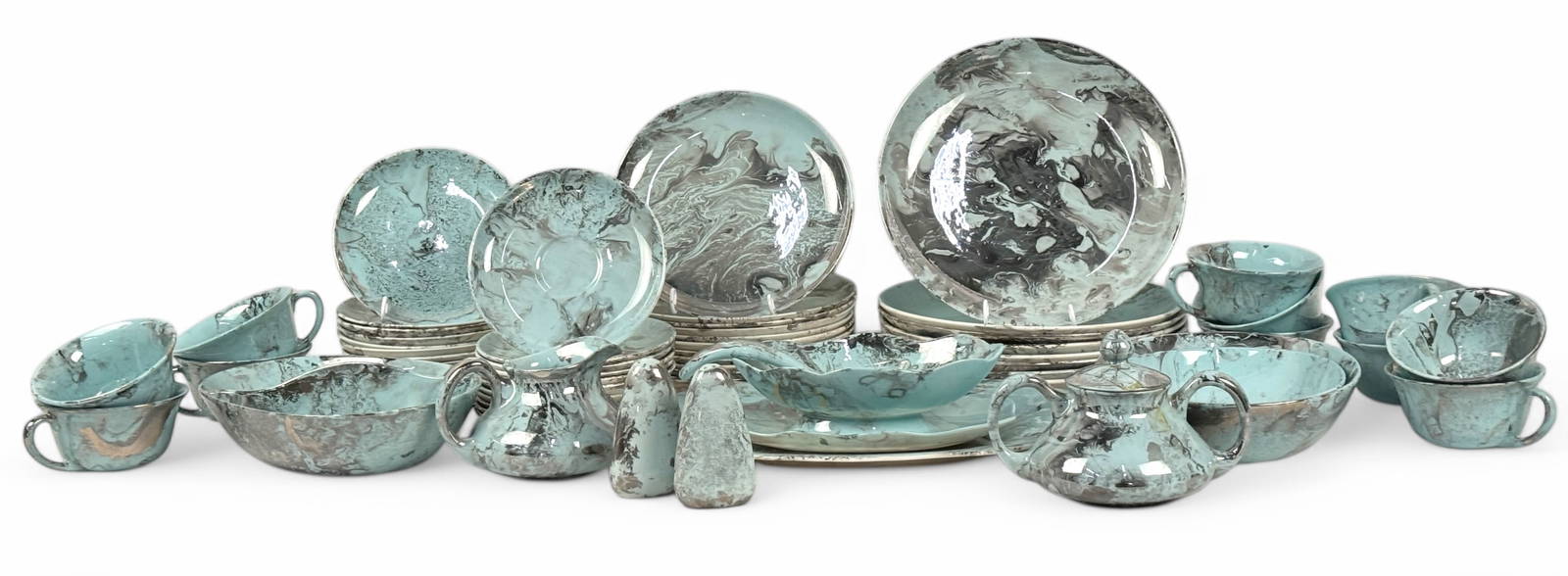 (63pc) Sascha Brastoff "surf Ballet" China Set Auction