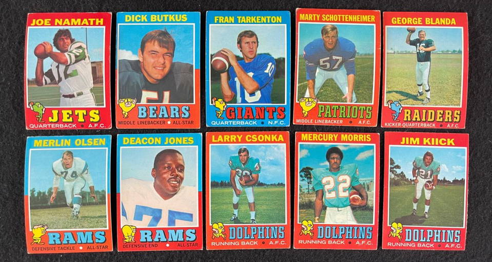 1971 Topps Football Cards Stars And Commons