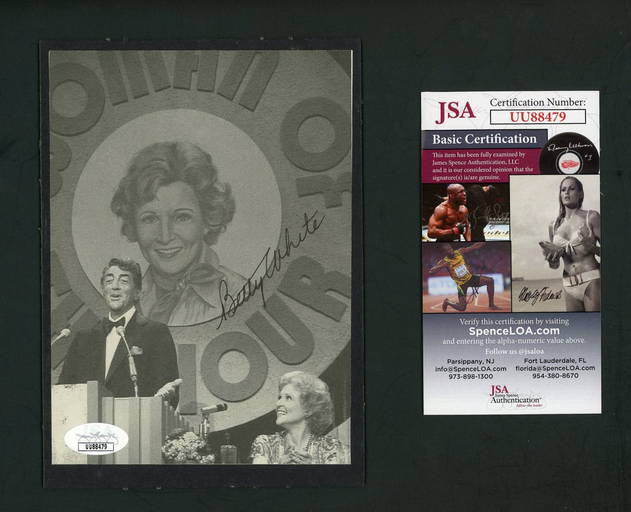 Betty White Autograph JSA COA (#0094) on Nov 30, 2022 | APL Cards ...