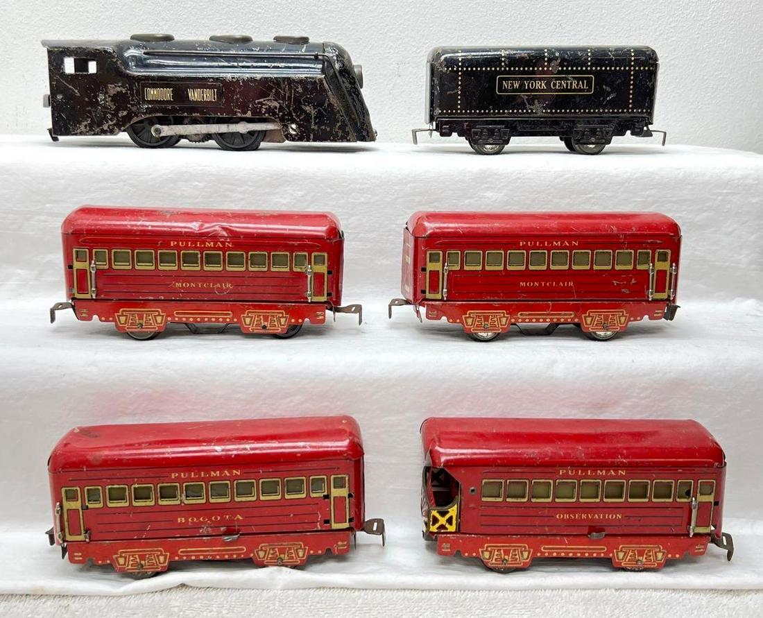 Postwar Marx O Gauge Commodore Vanderbilt Nyc Red Illuminated Passenger Car