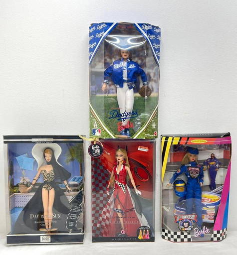 Four Mattel Collectors Edition Barbies 50th Anniversary Dodgers Barbie ...