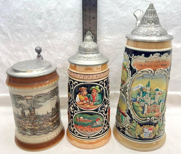 Three Drm And Domex Beer Steins
