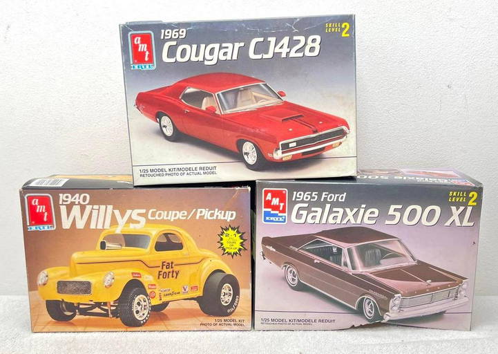 Amt 1/25 6467 6529 6544 Unbuilt Model Kits In Original Boxes