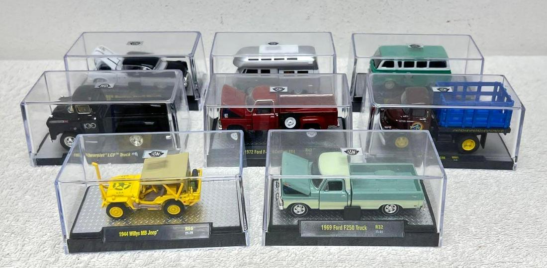 Eight Castline M2 Trucks Vans Car Die Cast In Original Packages