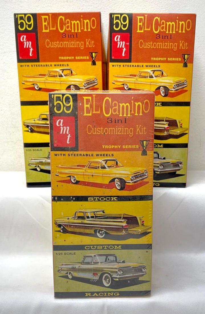 Three Amt 1/25 8669 '59 El Camino One Sealed Box One Sealed Bags One ...