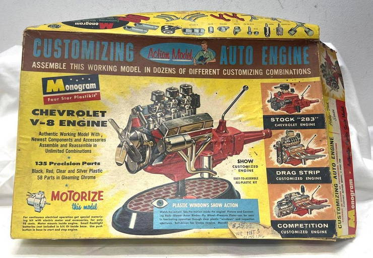 Monogram Pe62 298 Customizing Auto Engine Kit In Box