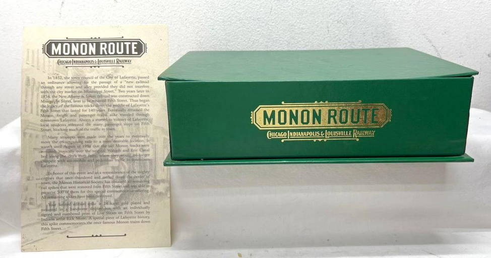 Monon Route Lafayette Indiana 1853 1994 Gold Rail Spike