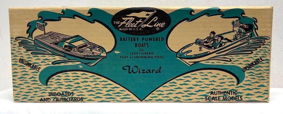 Fleet Line K And O Wizard Boat 1950 Toy Vintage 1959 Mercury Outboard ...