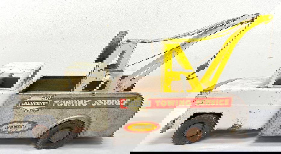 Rare Early Marx All State Towing Service Pressed Steel Toy Tow Truck ...