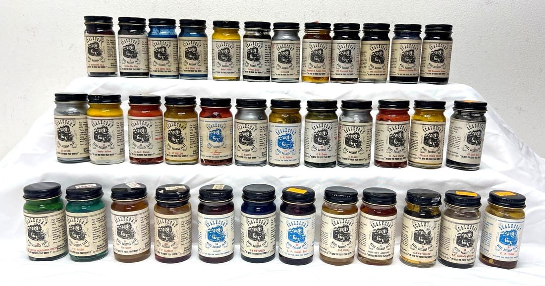 Thirty-six Bottles Of Scalecoat Model Railroading Paint Auction