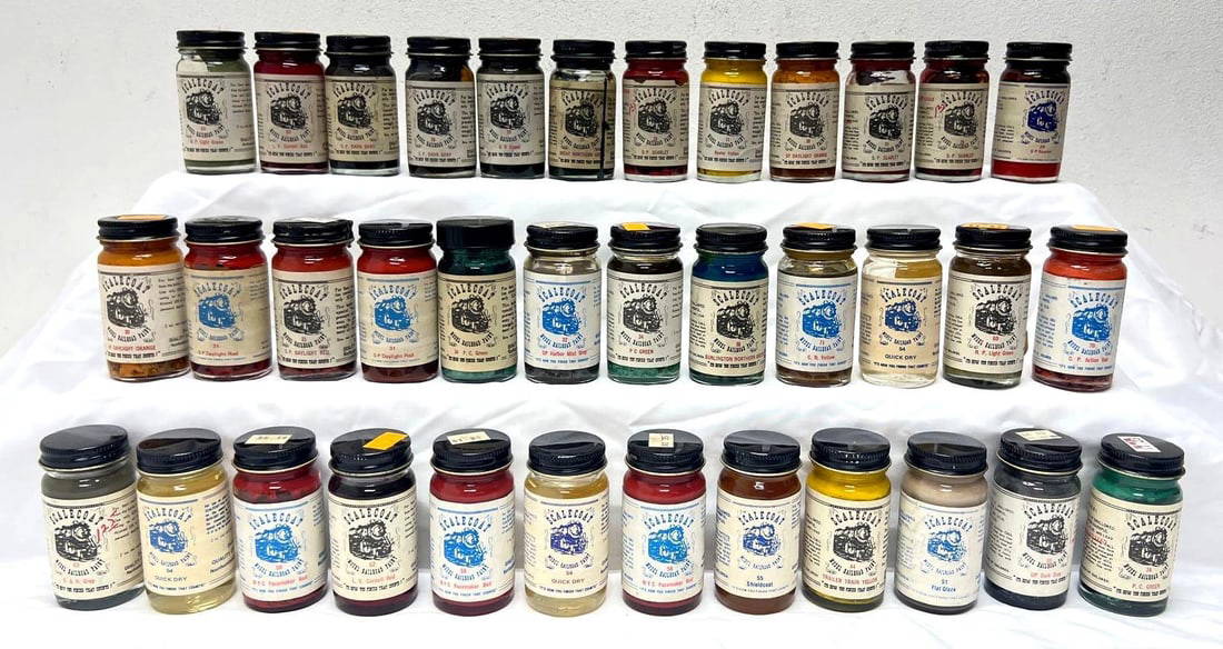 Thirty-six Bottles Of Scalecoat Model Railroading Paint Auction