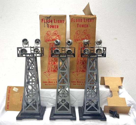 Marx O Gauge 0416 Flood Light Towers Original Boxes