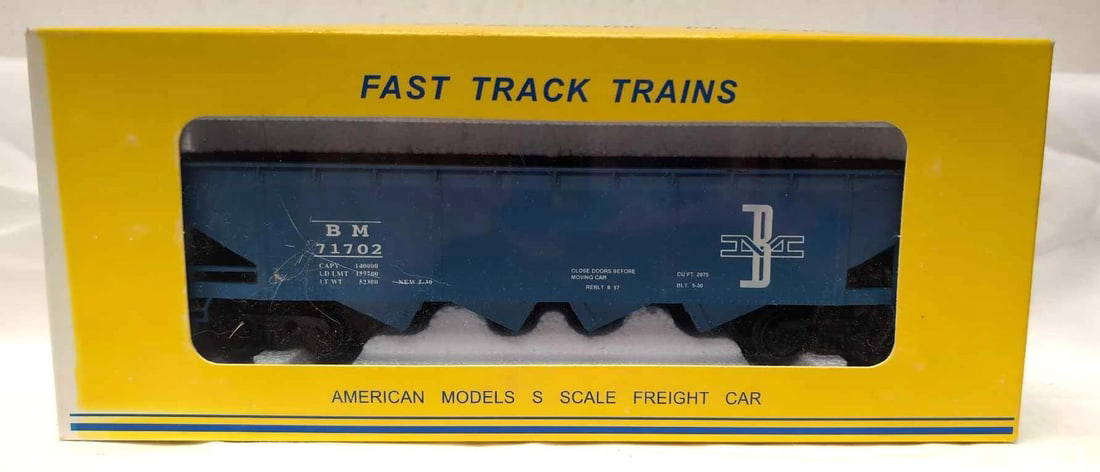 American Models S Scale Trains 3415 B&m 4 Bay 71702 In Box