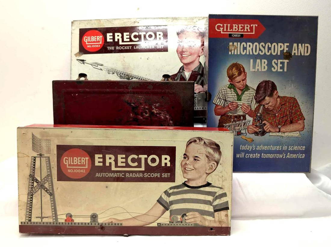 Gilbert Erector Set Microscope And Lab Set Boxes Parts Auction