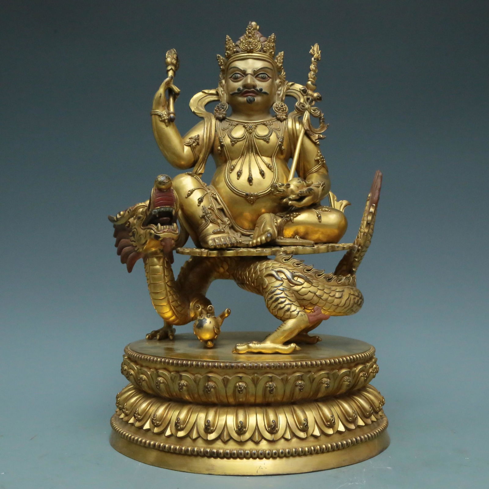 A Magnificent Gilt-Bronze Figure Of Kubera Seated On A Dragon - Dec 08 ...