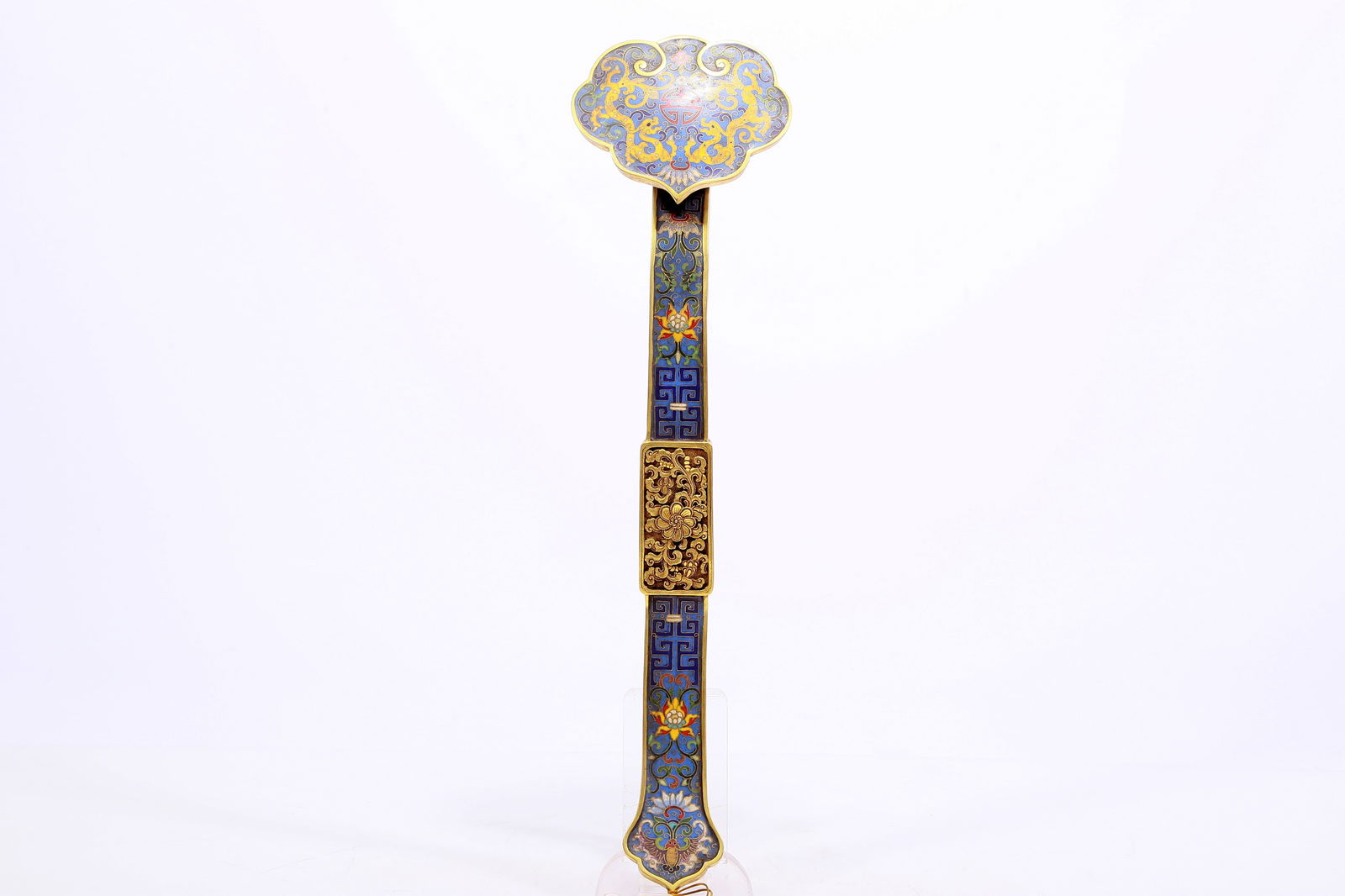 A Cloisonné 'corinthus And Chilong' With Ruyi Pattern Auction