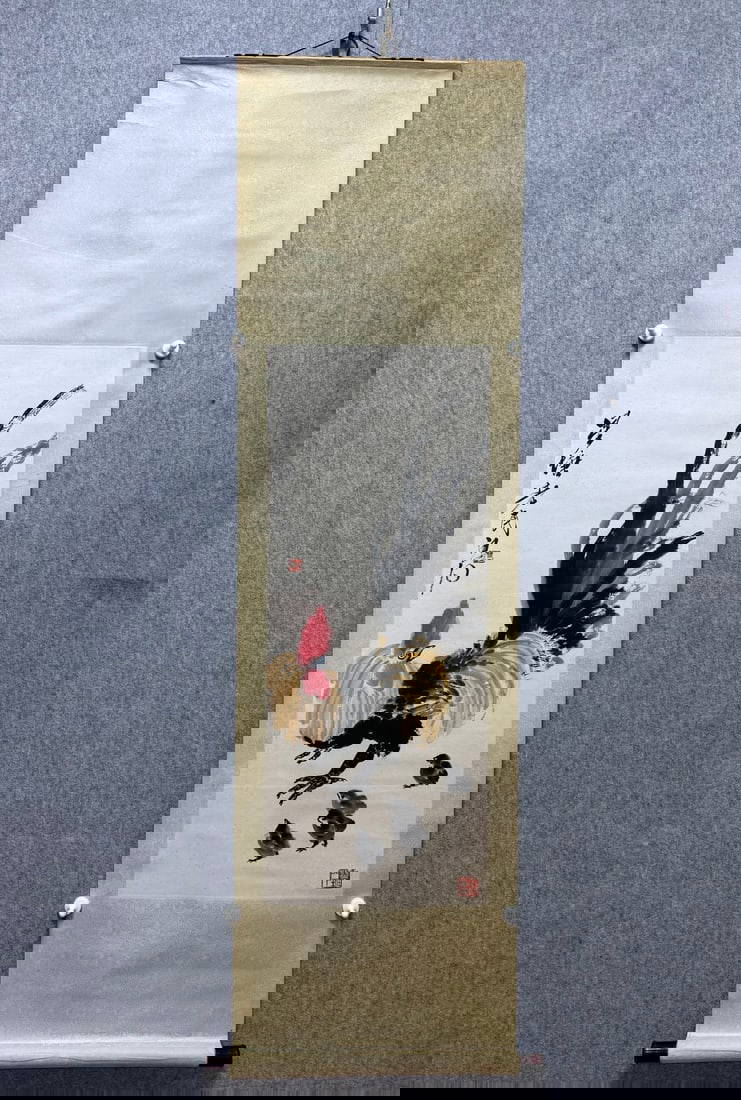 A Chinese Ink Scroll With Auspicious Pictures, Qi Baishi Auction