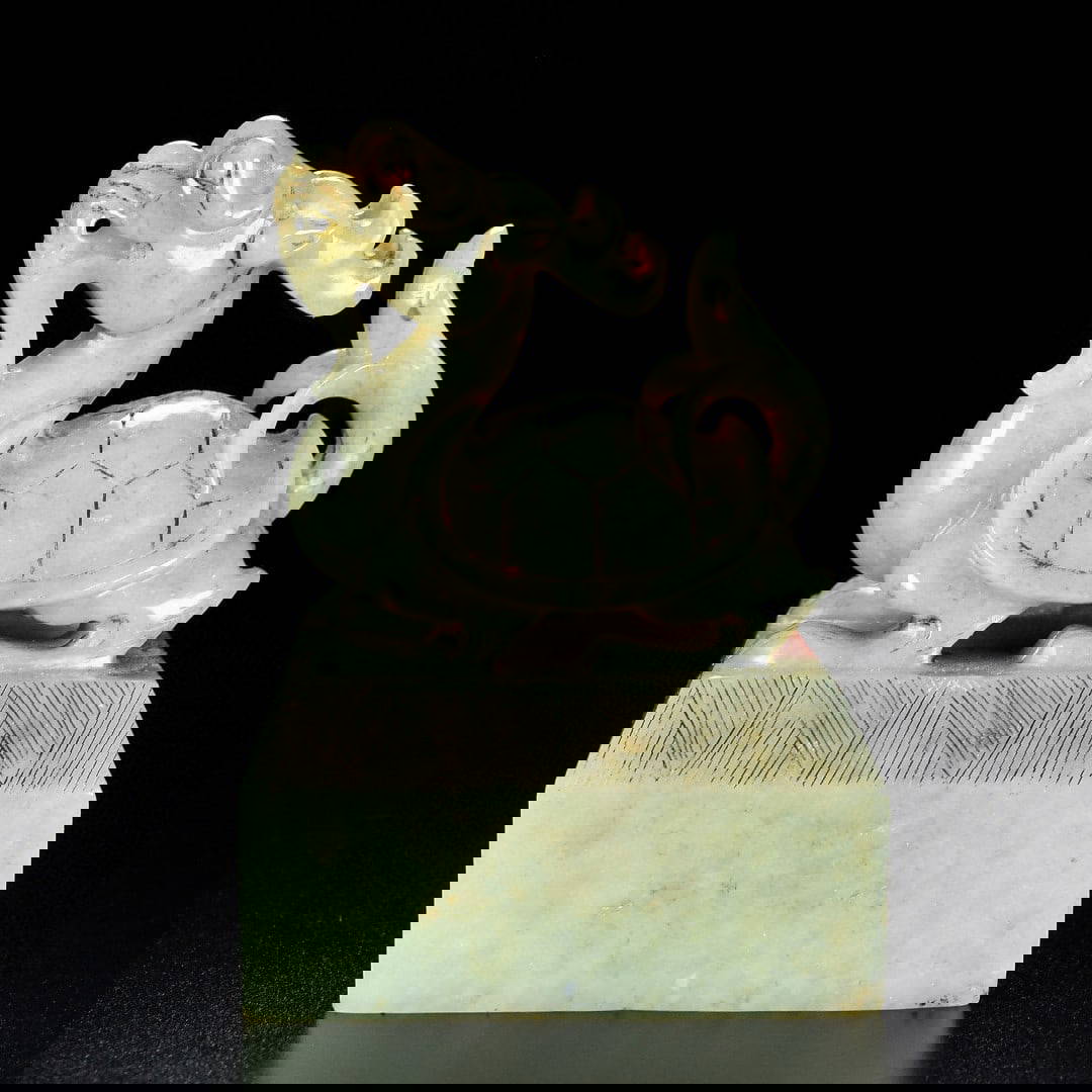 An Exquisite White Jade 'flower' Tripod Censer With A Jasper Stand And ...