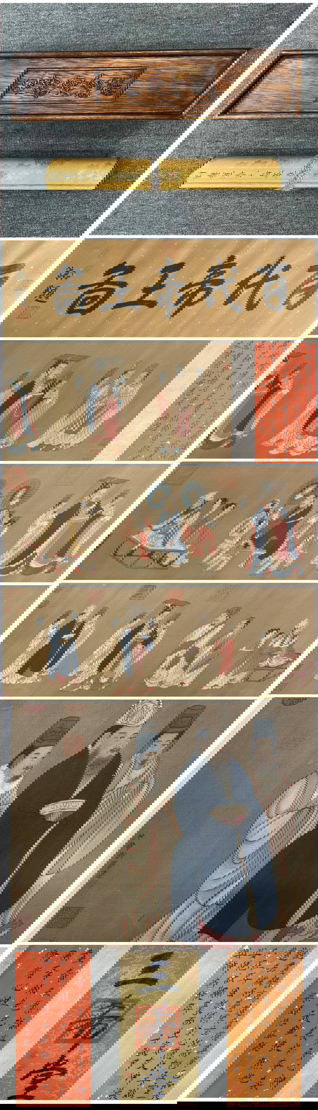 A Chinese Hand Scroll Ink Painting Of Figure On Silk,liu Guandao Auction