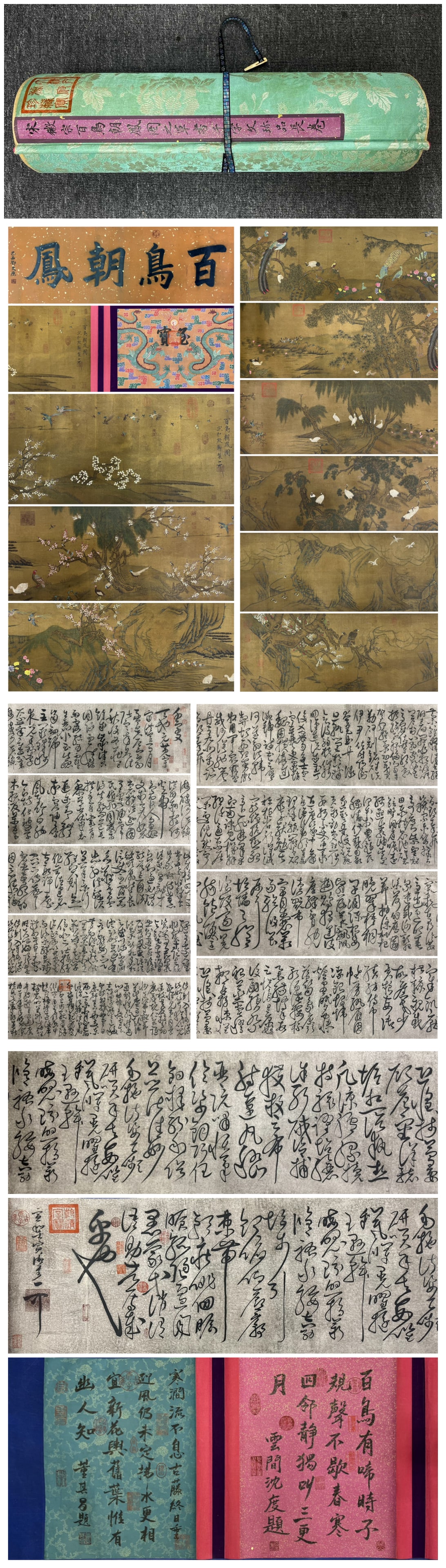 A Chinese Hand Scroll Ink Painting Of Flower And Bird On Silk,song ...