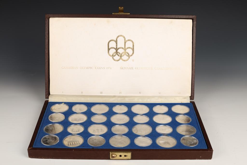 Canada 1976 Montreal Olympic 28 Silver Coin Set With Box