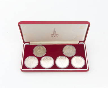 1980 Russia Gold Moscow Olympic Coin Set (6)