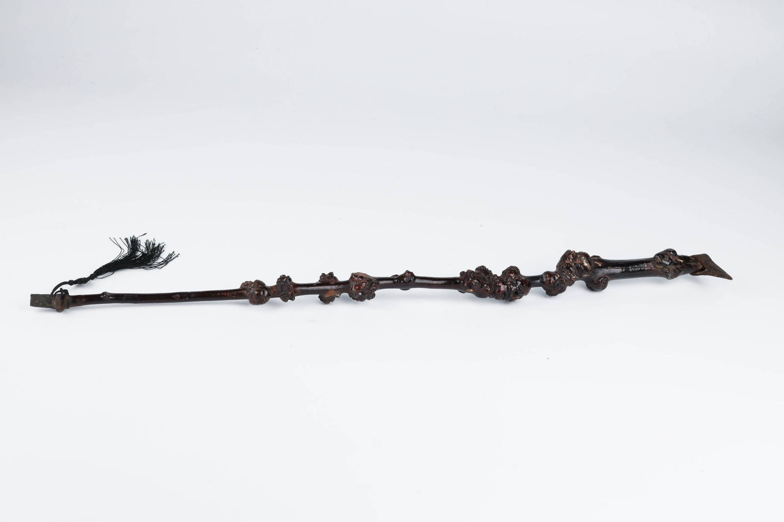 Buddhist Master Bamboo Fly Whisk Handle Late Qing Dynasty Auction