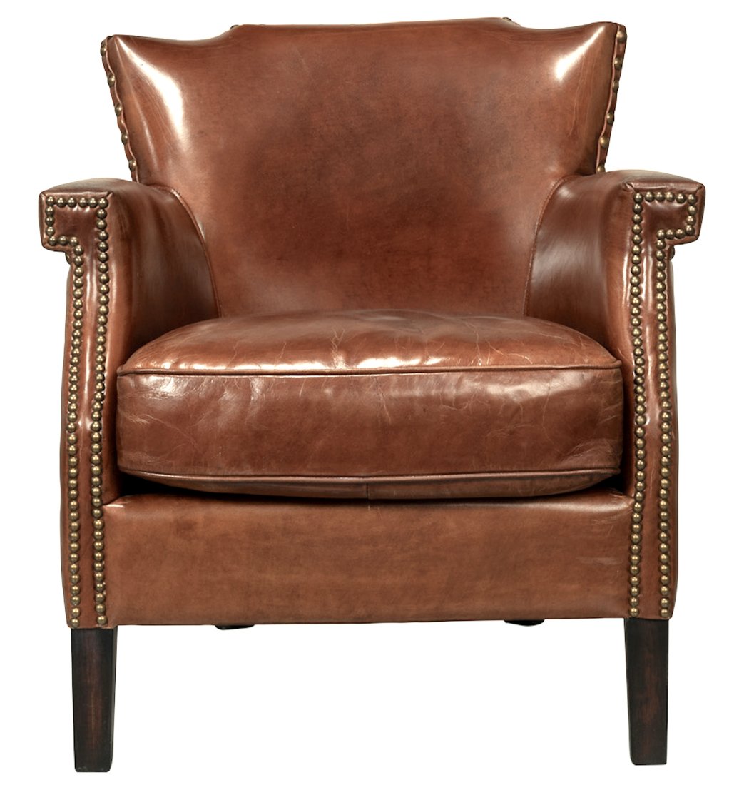 Small Brown Leather Chair Auction