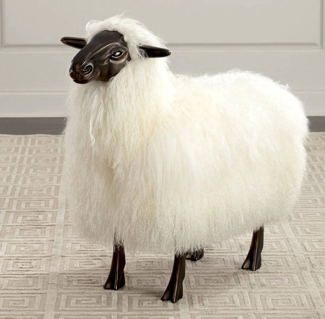 Modern Sculptural Sheep Bench Auction