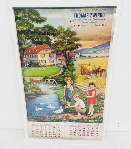 1942 Thomas Zwirko Grocery & Meats Calendar