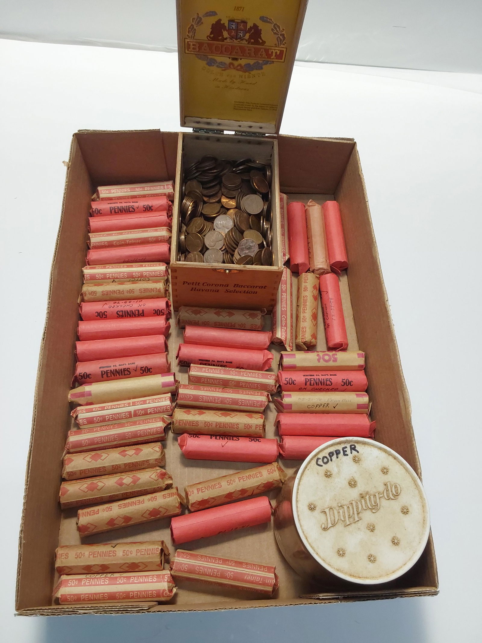 (41) Rolls And (2) Containers Of Copper Pennies