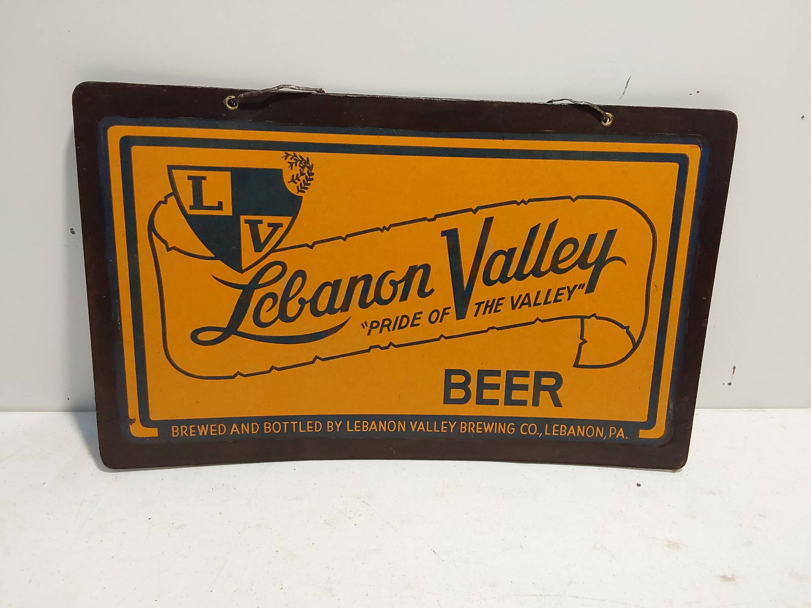 Lebanon Valley Beer Masonite Sign Auction