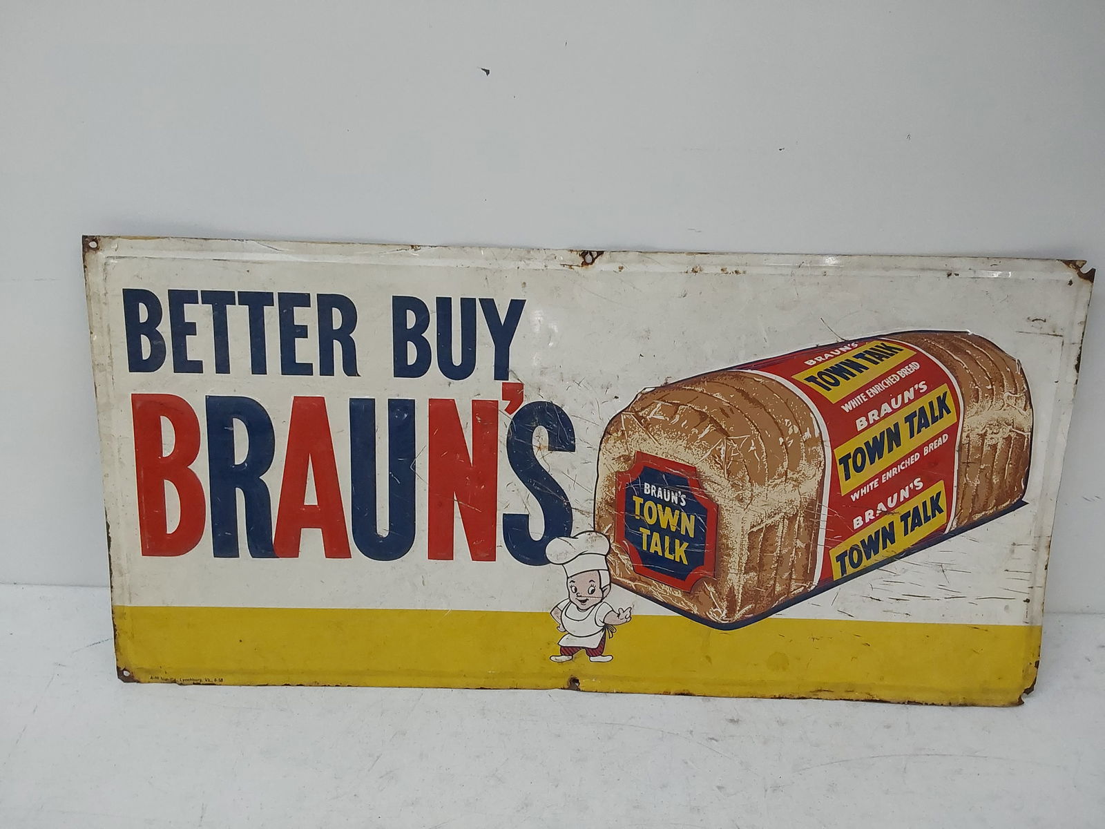 Braun's Bread Sst Sign Auction