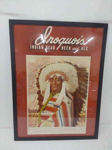 Iroquois Indian Head Beer And Ale Sign