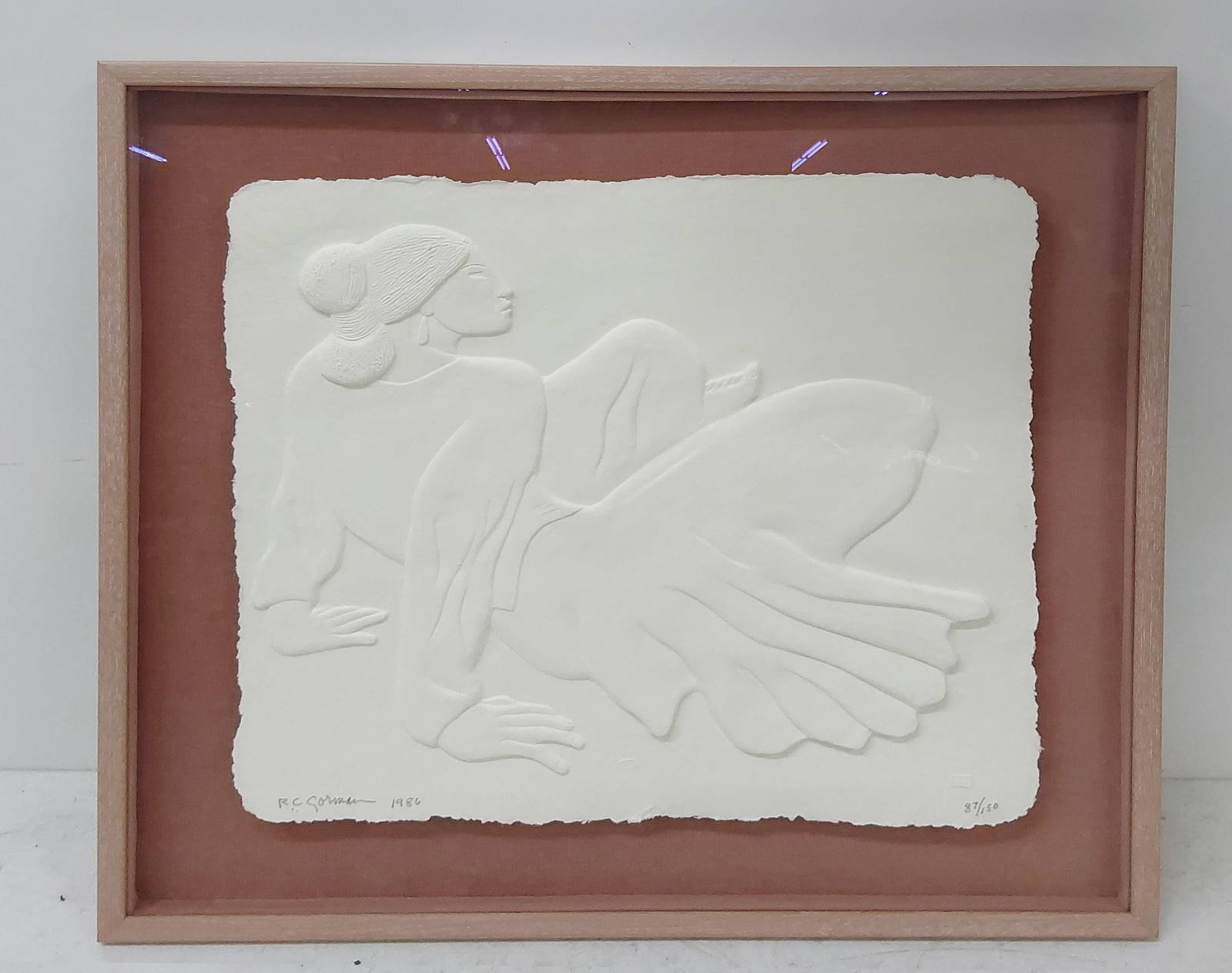 Rc Gorman Cast Paper Relief, Framed Auction