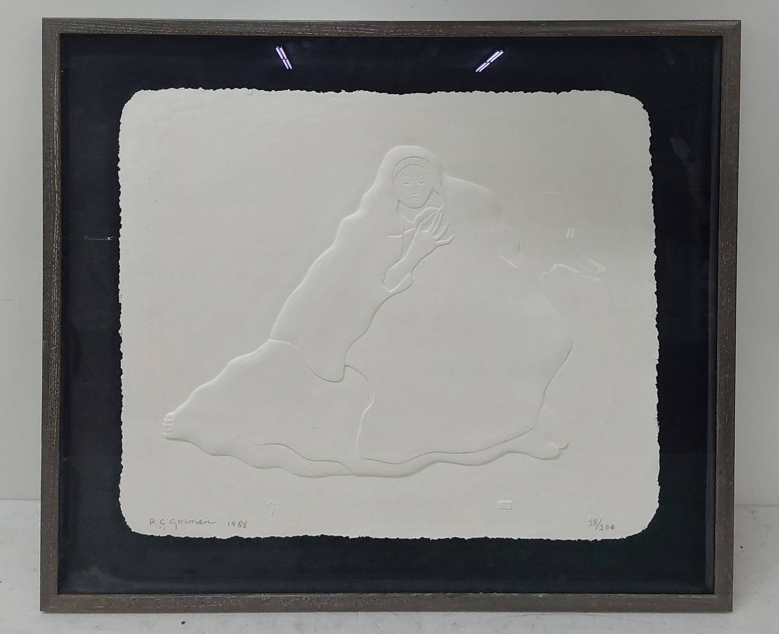 Rc Gorman Cast Paper Relief, Framed Auction