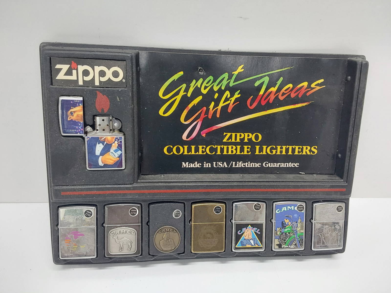 Zippo Counter Display With (8) New Zippo Lighters Auction