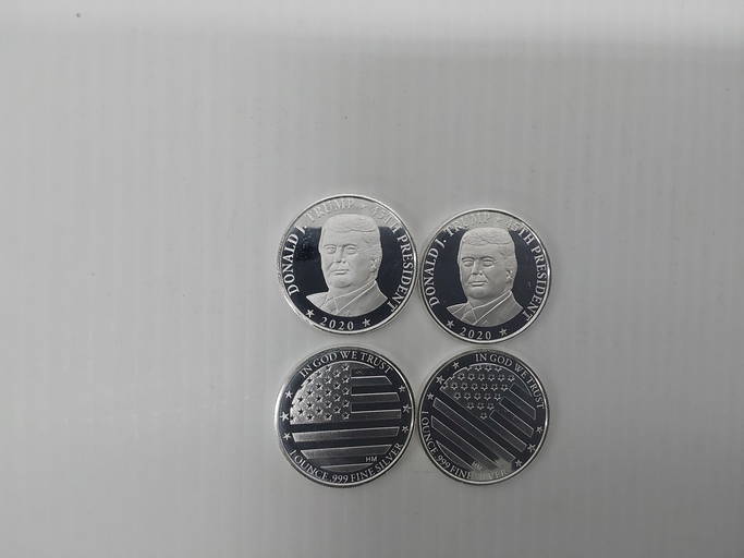 (4) 2020 Donald J Trump Silver Rounds