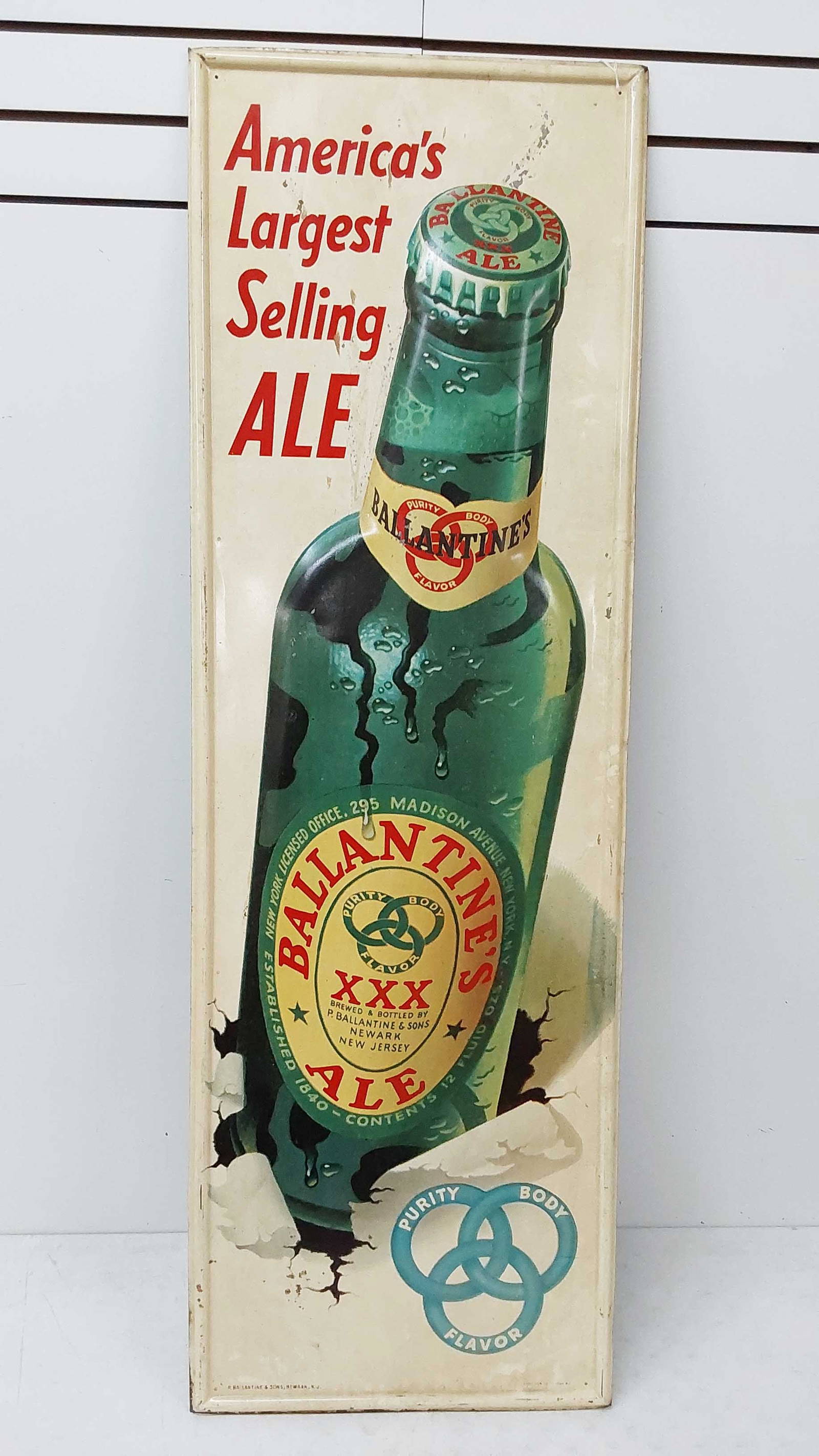 Ballantine's Ale Sst Sign Auction