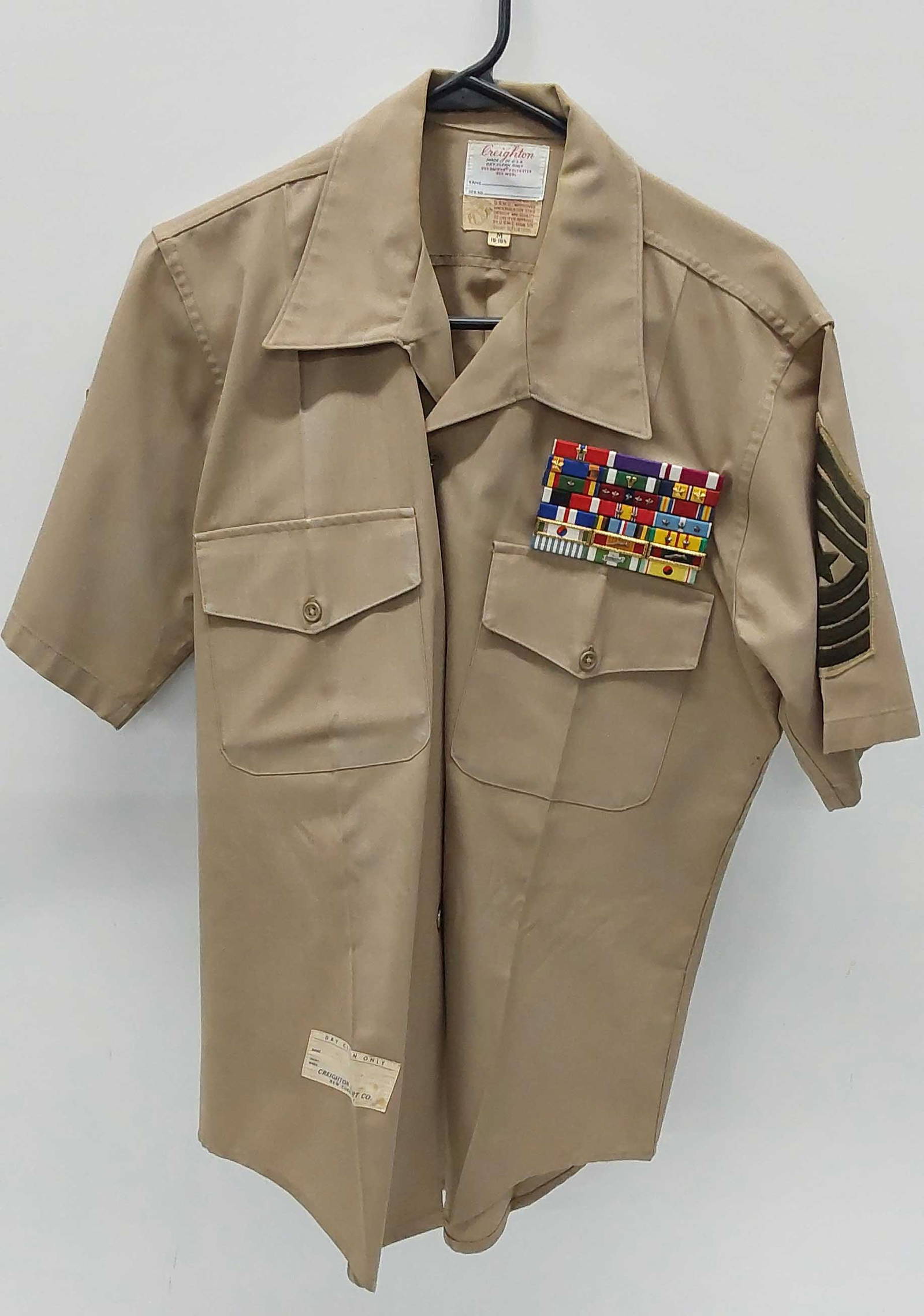 Usmc Brown Shirt With Ribbons Auction