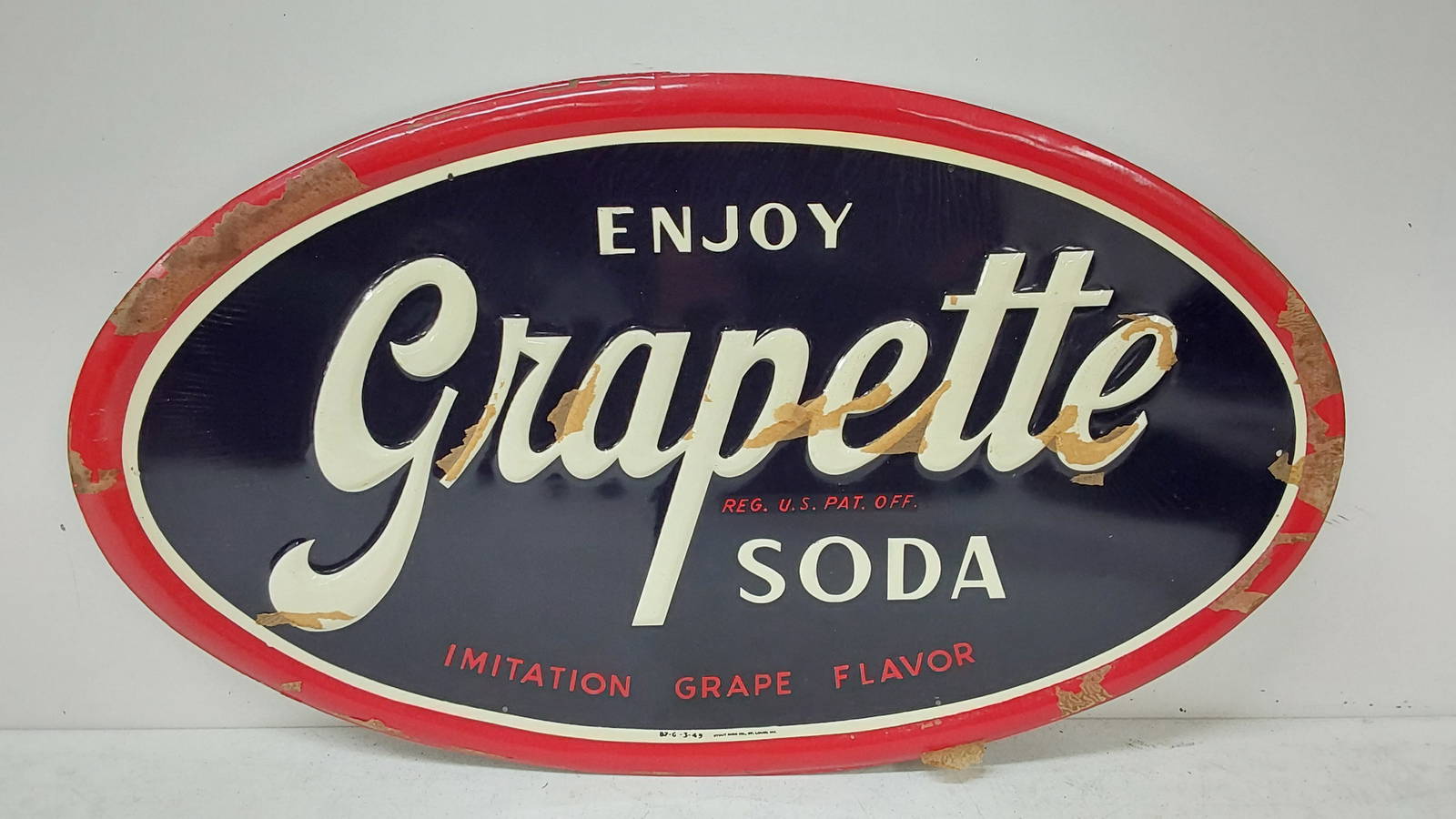 Nos Grapette Soda Sst Sign Auction