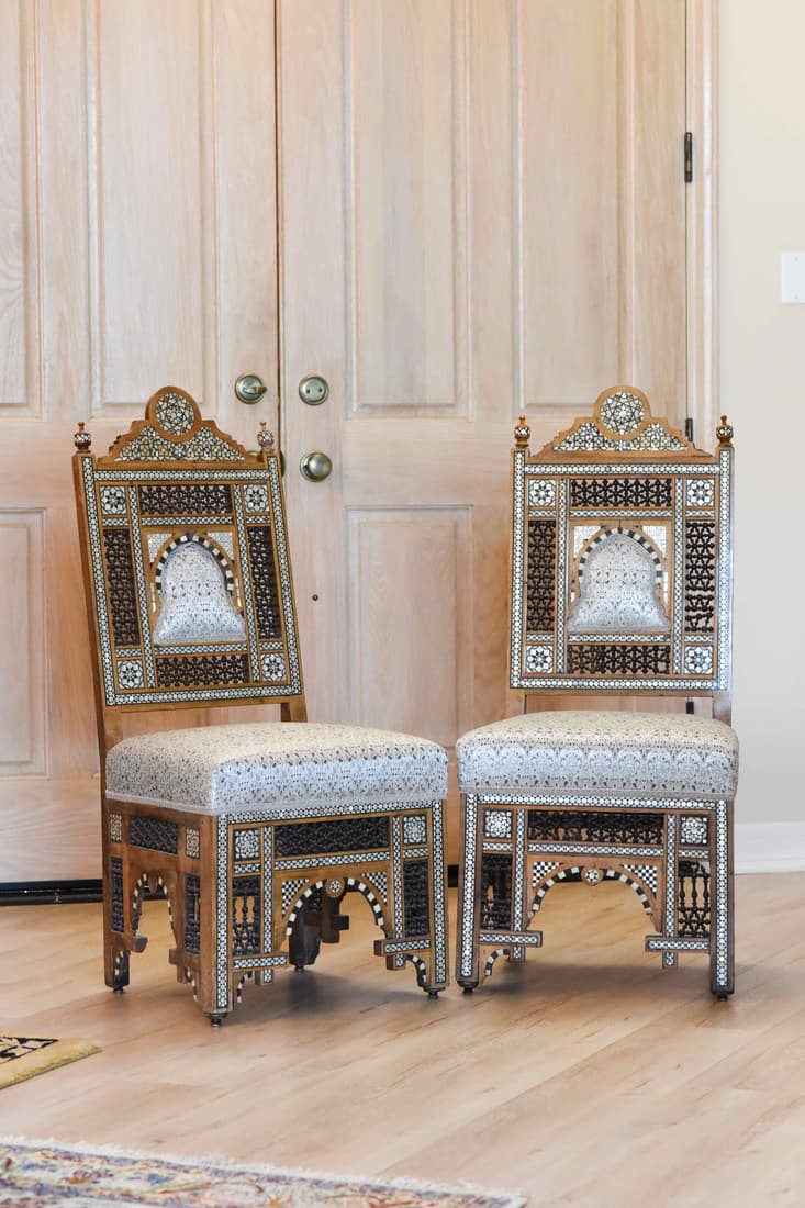 Buy Pair Of Middle Eastern Syrian Palace Arm Chairs | Pieces Auction ...