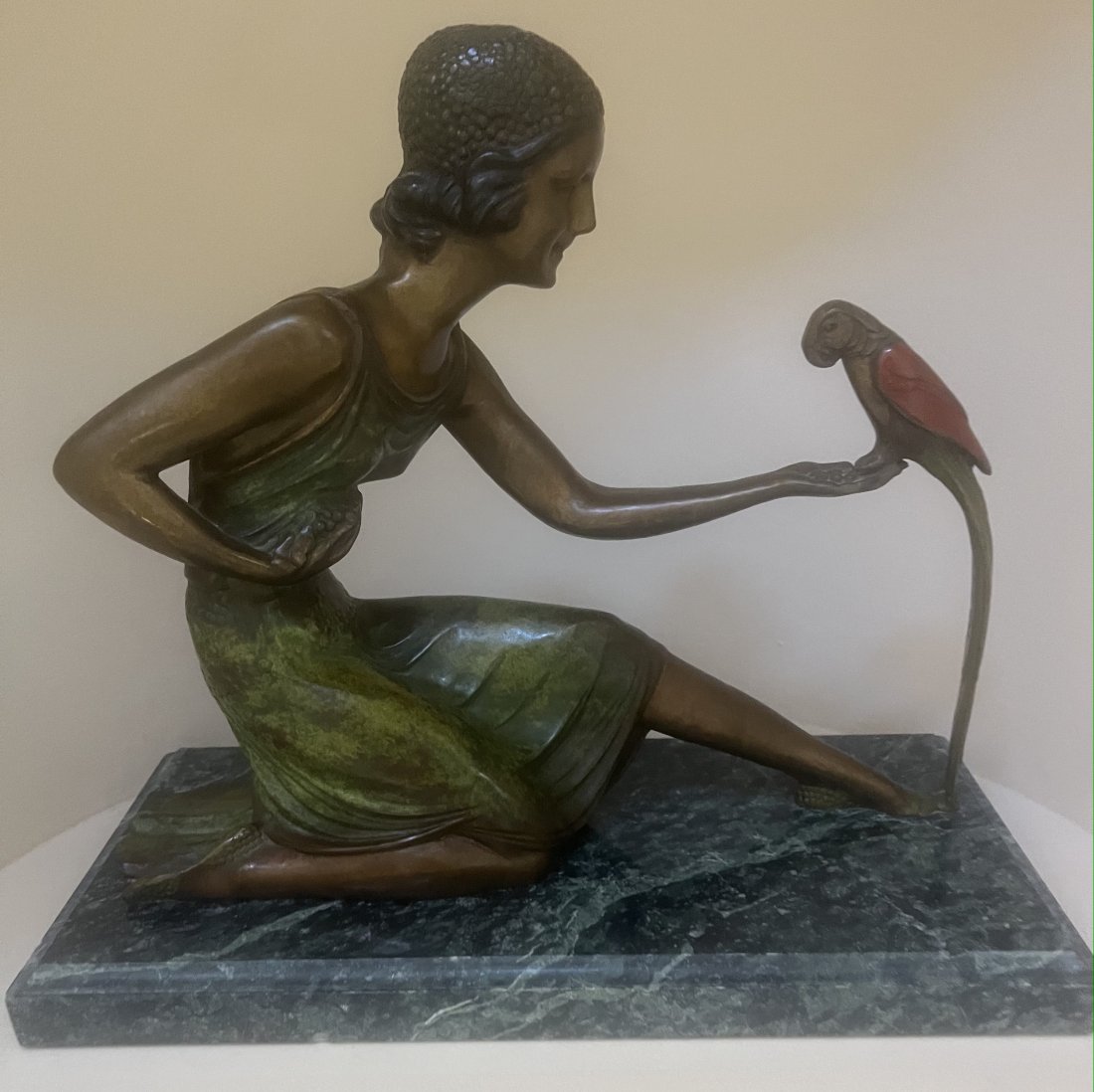 Buy Bronze Of Lady With Bird | Pieces Auction Gallery In Co