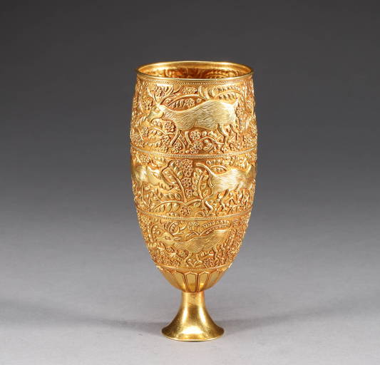 Pure Gold Cup With High Foot In Qing Dynasty