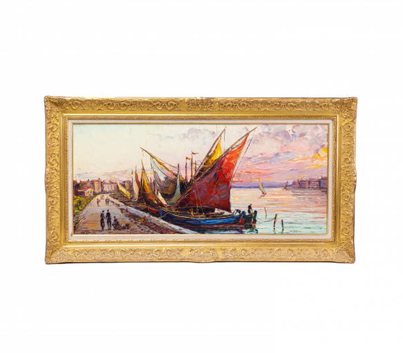 A pair of Maurice Barle gilt framed oil on canvas (#0080) on Jan 17 ...