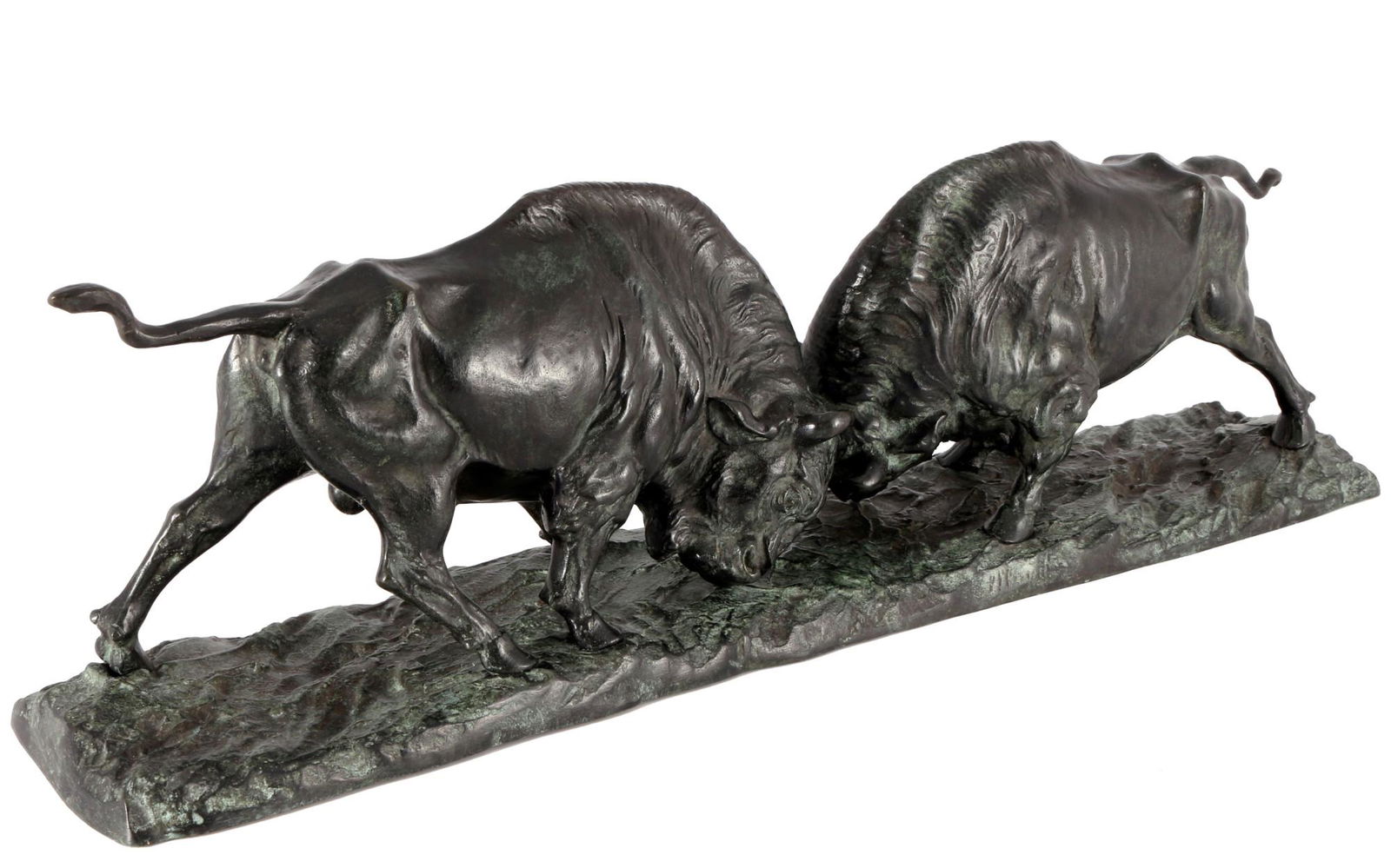 Franz Iffland (1862 1935) Bronze Fighting Bisons, Kã¤mpfende Bisons,