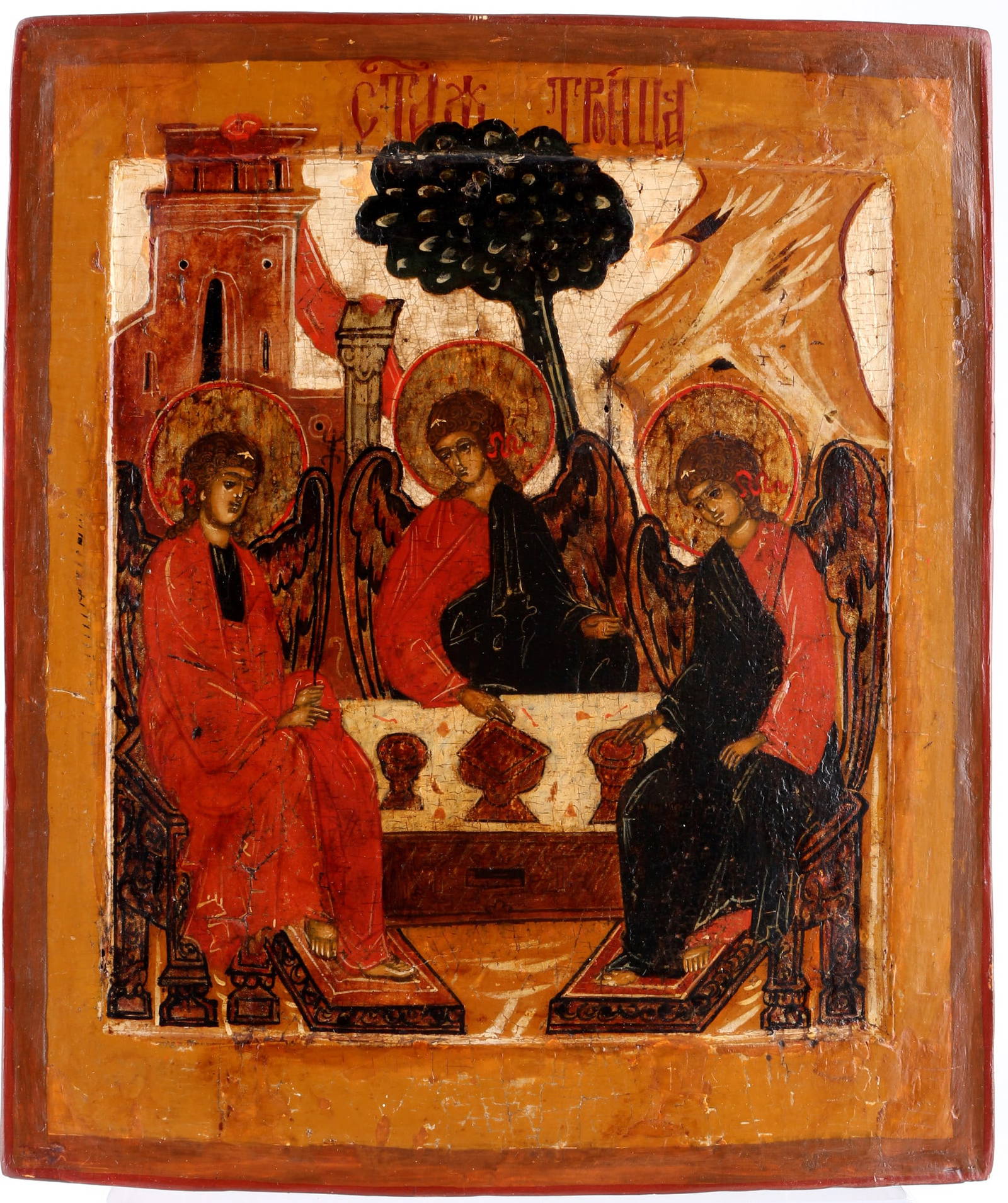 Russia Icon Of The Holy Trinity 19th Century, Russland Ikone Der Heiligen Dreifaltigkeit 19 ...