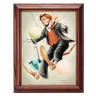 William Persona Sad Clown Original Oil Painting